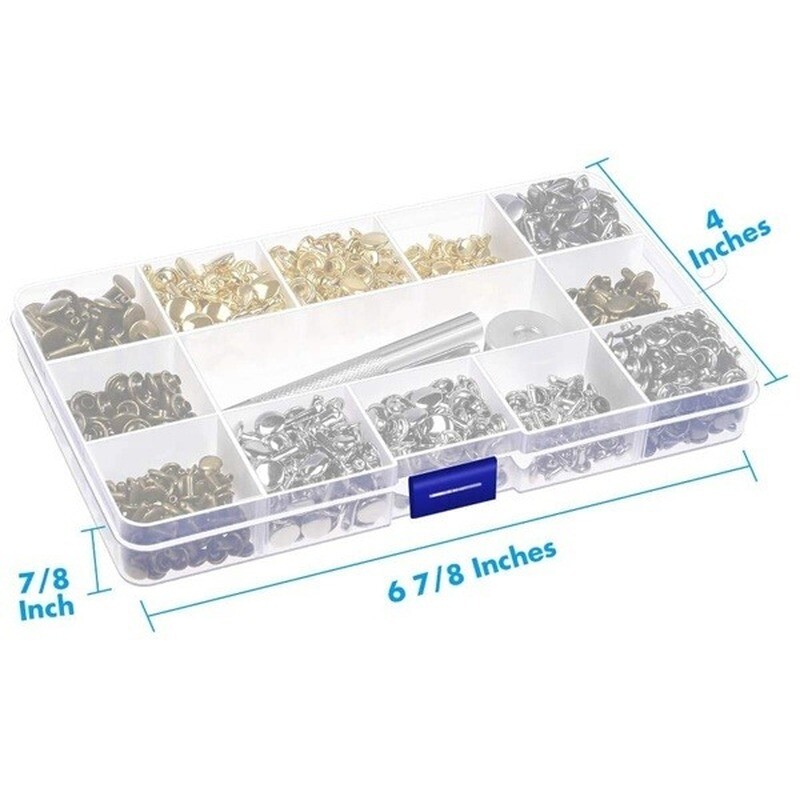 360Pcs Leather Rivets Double Cap Rivet Tubular Metal Studs with ...