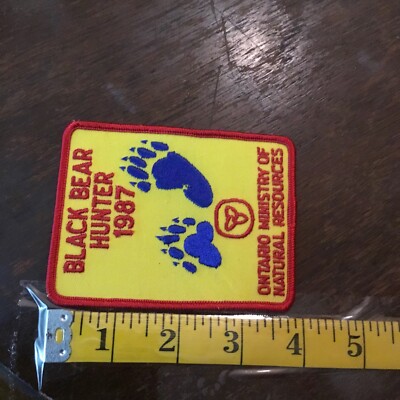 1987 ONTARIO MNR BEAR HUNTER PATCH-MICHIGAN DNR DEER-MOOSE-ELK-CREST ...