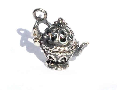 Sterling Silver Filigree Teapot Poison/Prayer Box Pendant | eBay