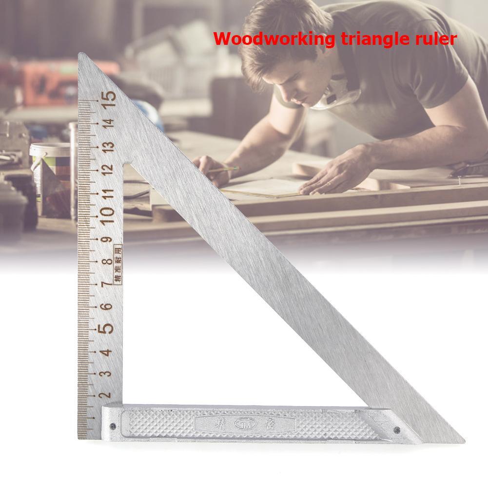 90 Right Angle Stainless Steel Triangle Ruler Woodworking Drawing Tools ...