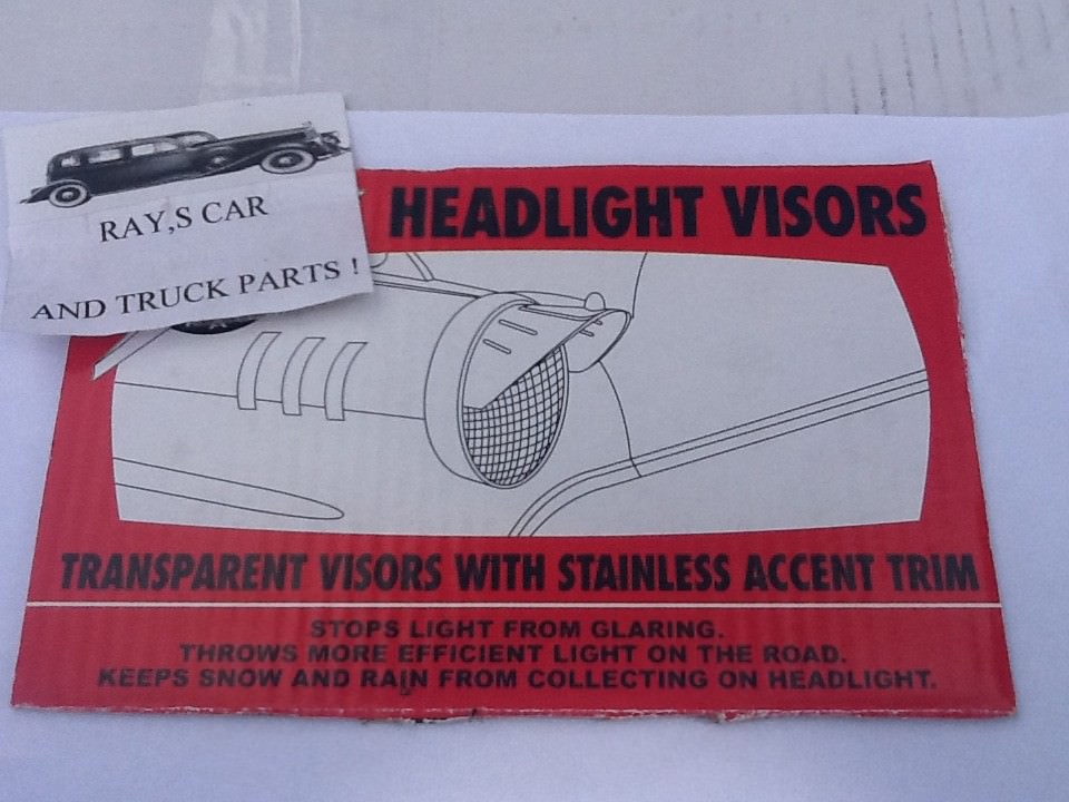 Vintage Style Red Head Light Visors | Pair | Vintage