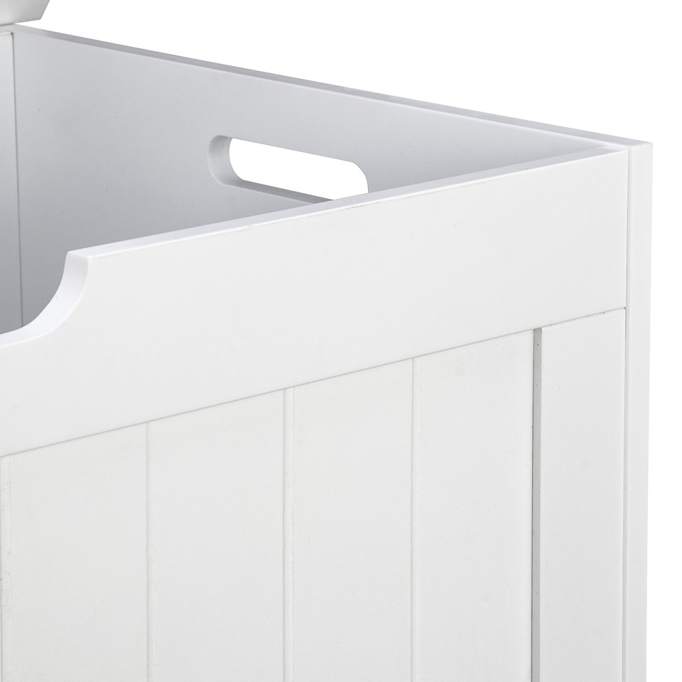 Wooden White Chest Storage Trunk Wood Bedroom Large Box Blanket Books ...