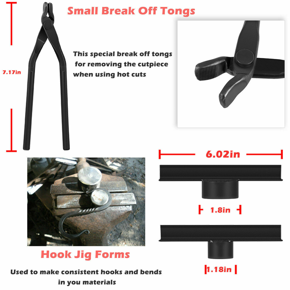 8PCS Beginner Blacksmith Tool Set Expert Replacement Tongs / Blacksmith ...