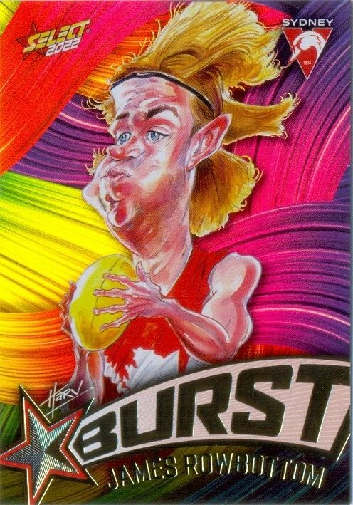 2022 AFL Select Footy Stars Star Burst Paint card SBP64 James Rowbottom ...