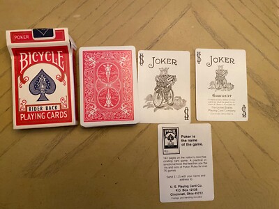 VINTAGE BICYCLE RIDER BACK 808 PLAYING CARDS - COMPLETE DECK WITH ...