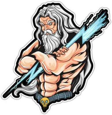 Zeus Thunder Mythology God Olympus Car Bumper Vinyl Sticker Decal 4"X5 ...