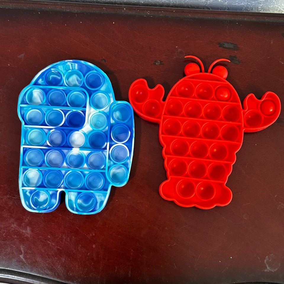 Blue Android & Red Crab Push Pop Fidget Bubble Popper Stress It ...