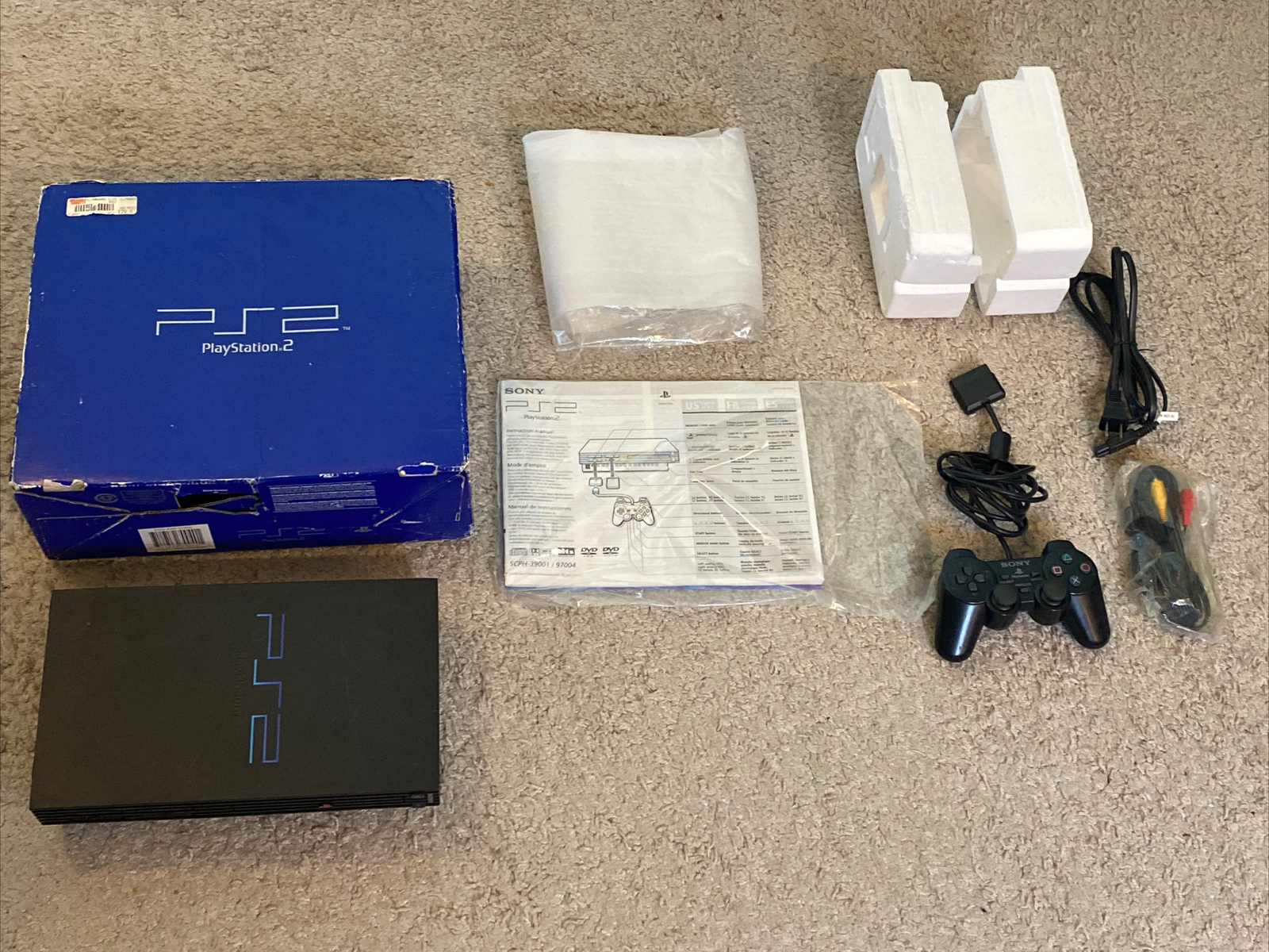 PS2 PLAYSTATION 2 SYSTEM Excellent Shape Papers OEM Controller ...