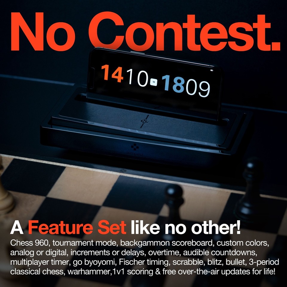 Tempest Classic Chess Clock : App & Dock Hybrid in Black - OPEN BOX ...