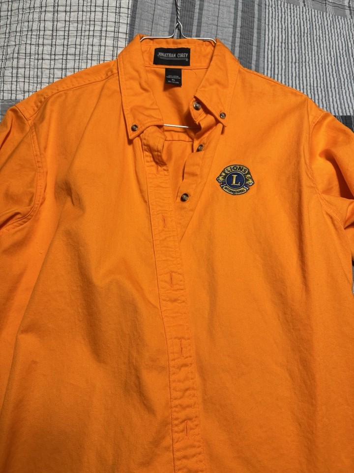 Jonathan Corey Lions Leadership Forum Orange Cotton Twill Button-Down ...