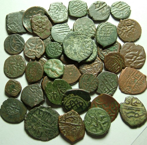 Lot 3 Rare original Islamic copper Bronze Mangir coins/Arabic/Ottoman ...