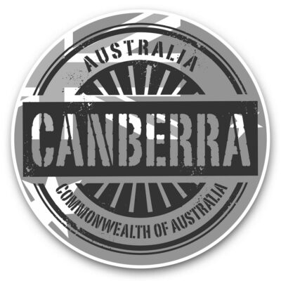 2 x Vinyl Stickers 7.5cm (bw) - Canberra Australia Australian Flag ...