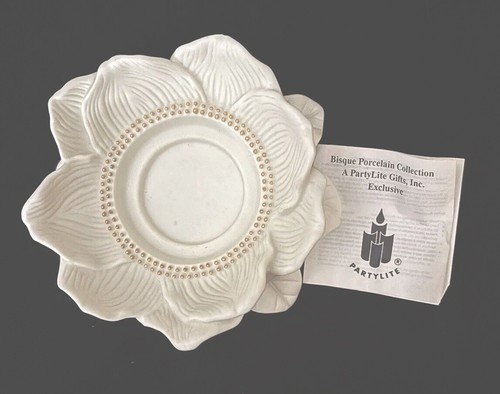 PartyLite Magnolia Pillar Candle Holder White Bisque Porcelain P7369 | eBay
