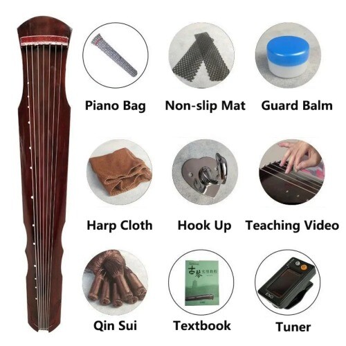 7 Strings Zither Wood Handmade Guzheng withAccessories ChineseMusical ...