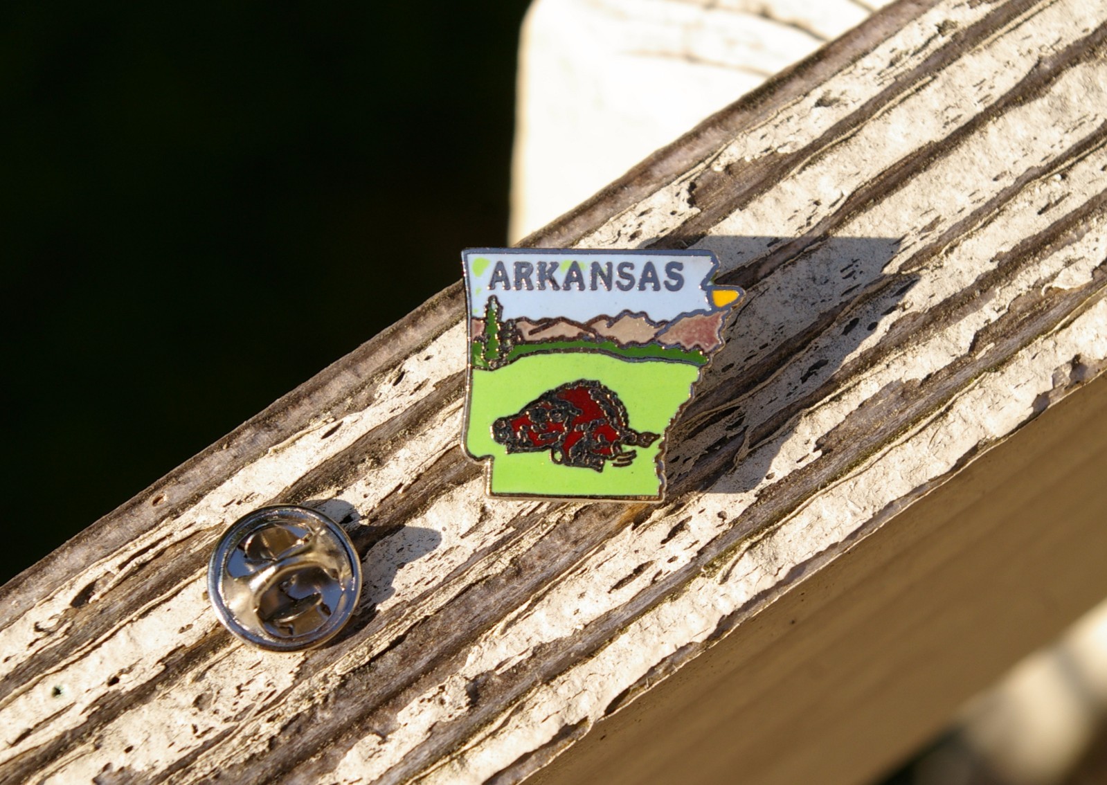 Arkansas AR State Wild Boar Hog Pig Silver Tone Metal Enamel Pin ...