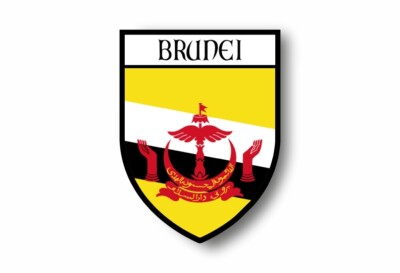 Stickers decal souvenir vinyl car shield city flag world crest brunei ...