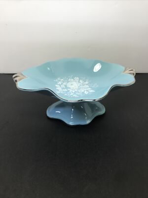 Vtg Royal Winton Grimades Turquoise Open Candy Dish Or Soap Dish White ...