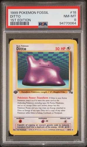 1999 Pokemon 1st Edition Fossil Ditto | PSA 8 | eBay