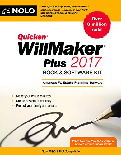 QUICKEN WILLMAKER PLUS 2017 EDITION: BOOK & SOFTWARE KIT By Editors Of ...
