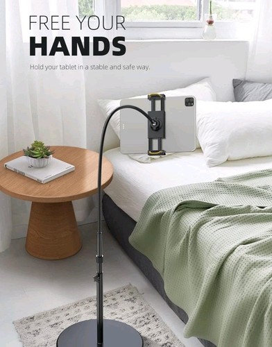 Lamicall FT01 Black Portable Adjustable Heavy Duty Tablet Floor Stand 5 ...