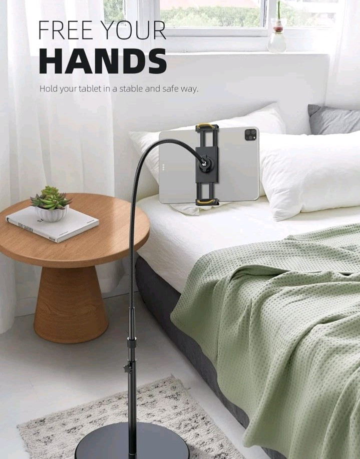 Lamicall FT01 Black Portable Adjustable Heavy Duty Tablet Floor Stand 5 ...