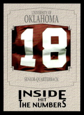 Oklahoma Sooners Quarterback Inside The Numbers 2004 SAGE HIT Card #6 ...