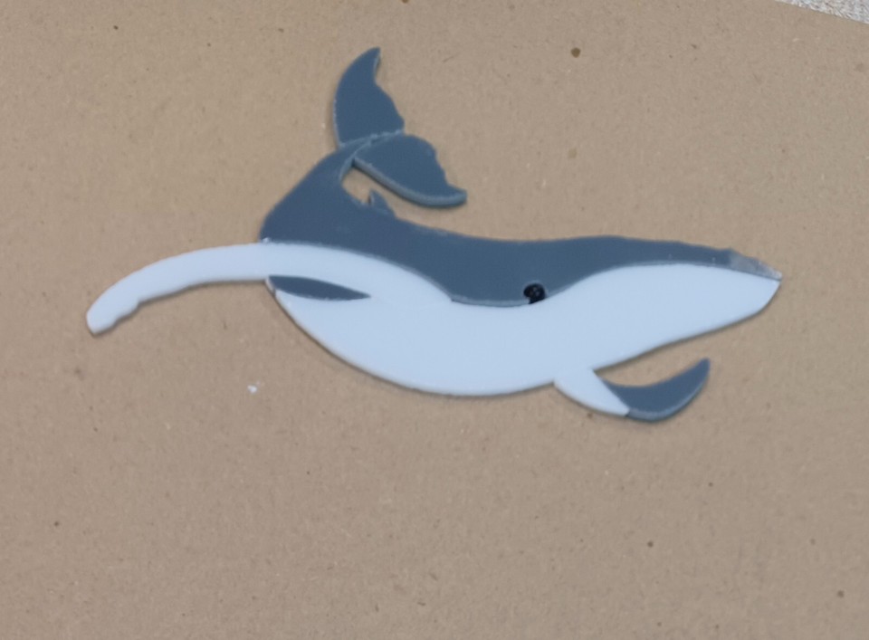 Pre cut Stained Glass Art Kit Humpback Whale Mosaic Inlay Garden Stone ...