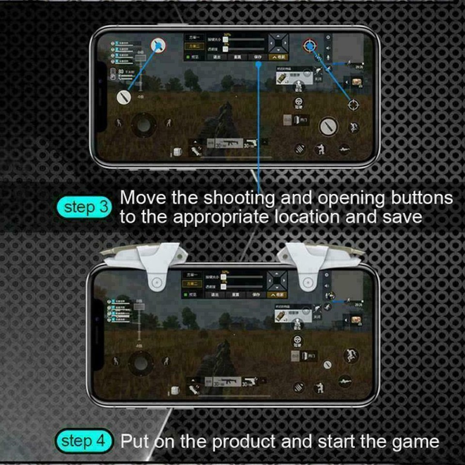 1Pair Mobile Game Fire Button phone Gaming Trigger Q2C7 W4Z5 BEST L1 ☃ ...