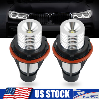 2x White LED Angel Eyes Halo Ring Marker Light Bulbs for BMW 525i 530i ...