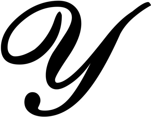 Script Letter Y Initial Vinyl Sticker Decal Monogram Elegant Font ...