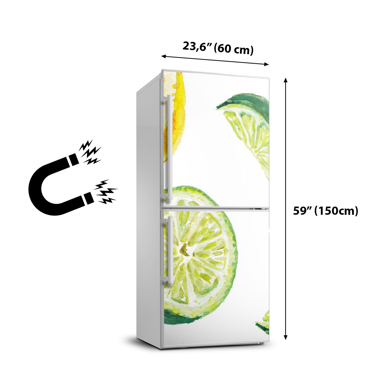 3D Refrigerator Self Adhesive Removable Sticker Decal Food Limes and ...
