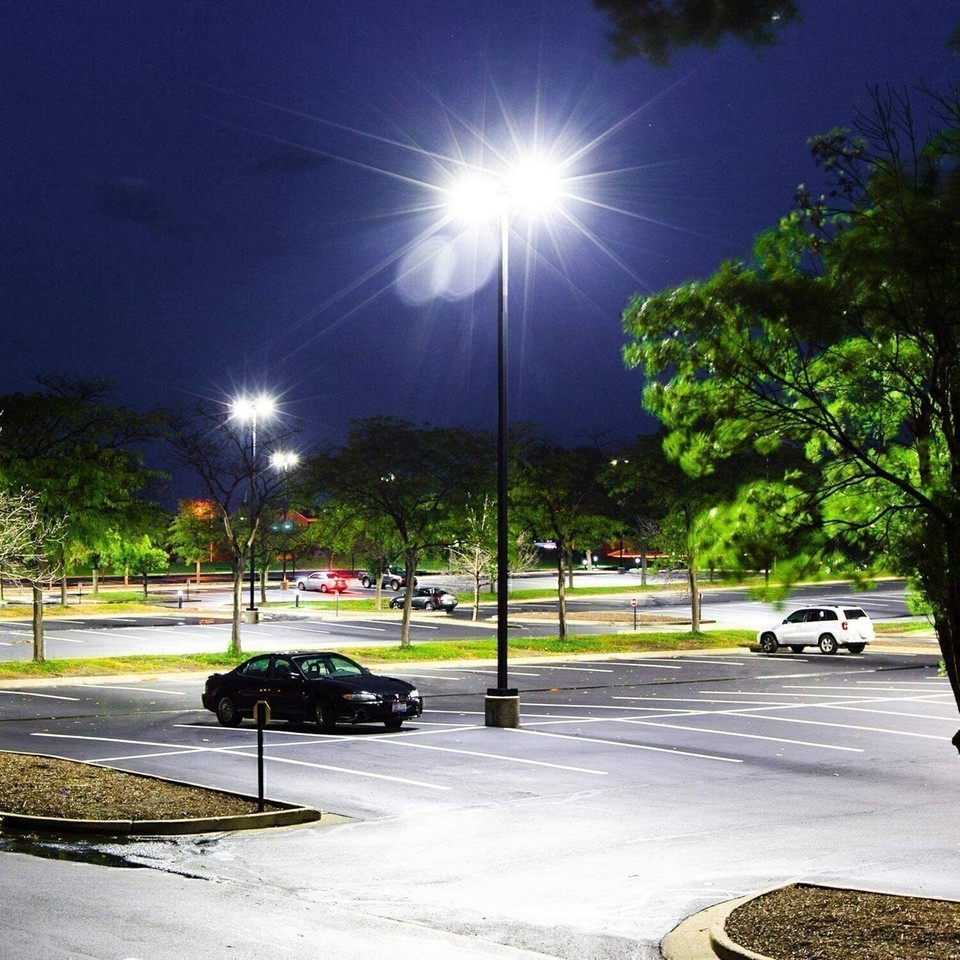 320W LED Parking Lot Shoebox Light Commercial Street Outdoor Pole ...