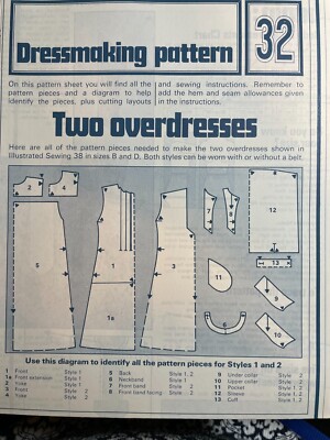 Dressmaking Pattern #32 Two Overdresses All Sizes Sewing Pattern UnCut | eBay