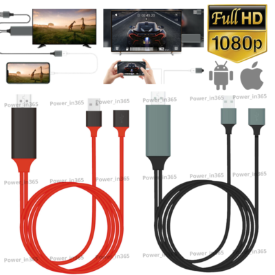 HDMI Mirroring Cable Phone to TV AV USB Adapter For Android iPhone iPad ...