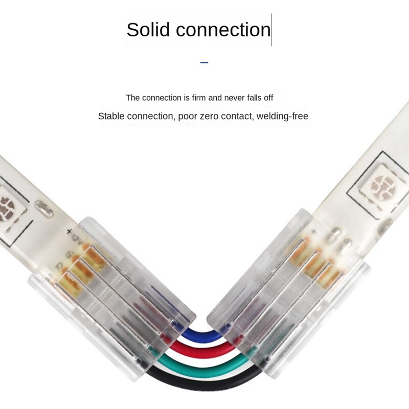 10 Pcs L Shape 4-Pin LED Connectors for 5050 RGB LED Strip S6C49363 | eBay
