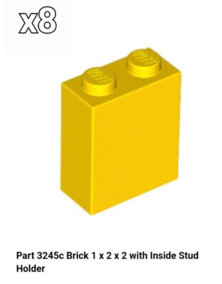 LEGO Lot of 8 NEW YELLOW 1x2x2 Wall Brick 3245c 4121625 | eBay