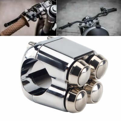 Chrome 4 Button Hand Control Switch For Harley Softail Dyna Sportster 1 ...