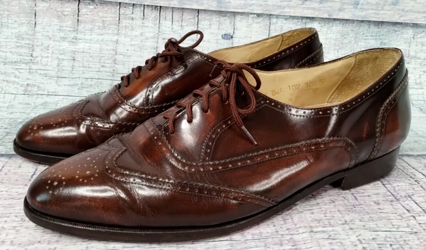 Aldo Rossini Men's Oxford Brown Wingtip Dress Shoes S… - Gem