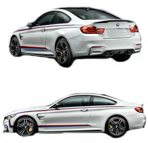 Graphics Stripe Decal Kit For BMW M4 Tricolor M Performance Waist Line ...
