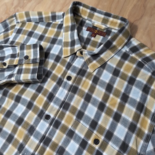 Seven For All Mankind Mens Thin Flannel Shirt L Muticolor Plaid Long ...