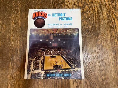 New York Knicks 1970 Program vs Hawks / Pistons NY Madison Square ...