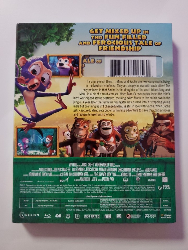 JUNGLE SHUFFLE 3D BLU-RAY + BLU-RAY WITH SLIPCOVER AND DVD, LOT D4, | eBay