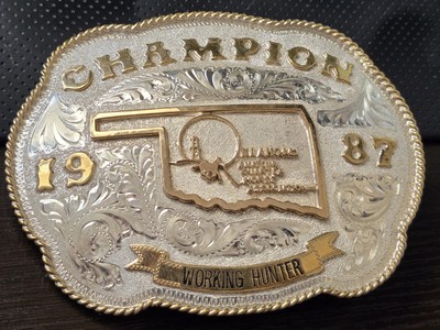 Vintage Sterling Silver * 1987 Oklahoma AQHA CHAMPIONSHIP BUCKLE ...