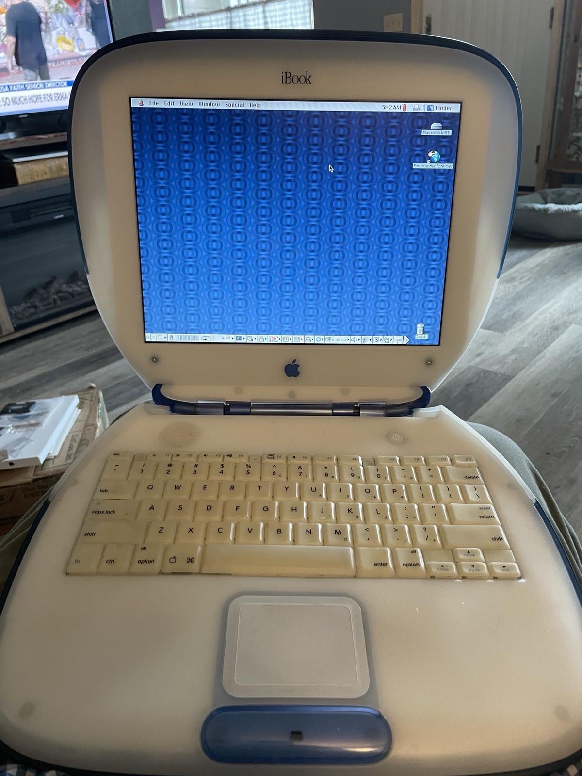 CLEAN Vintage Apple iBook G3 576MB Clamshell Indigo Blue/Tested Great ...