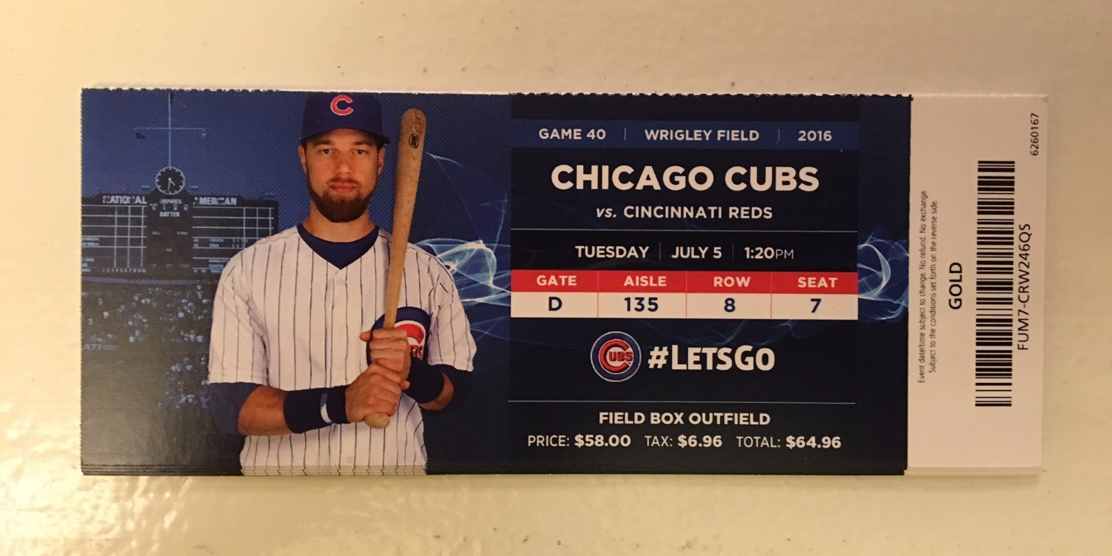 2016 Chicago CUBS Season Ticket Stub July 5, 2016 - Kris BRYANT HR | eBay