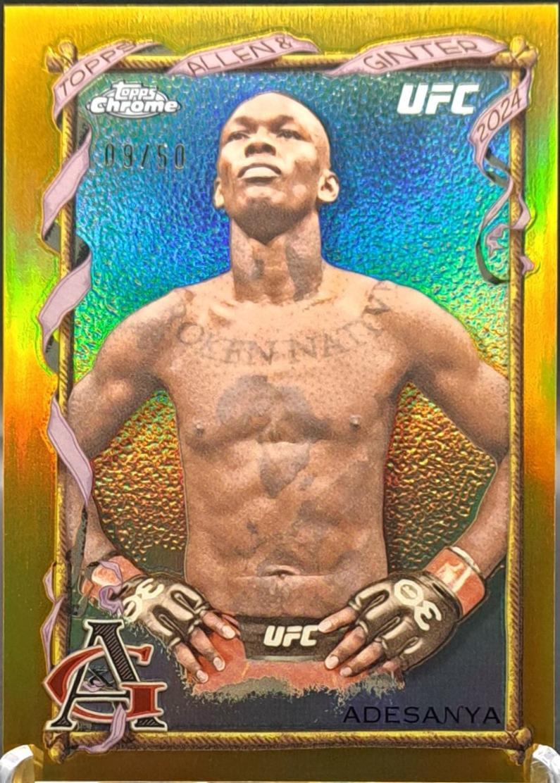 2024 Topps Chrome UFC - Allen and Ginter Israel Adesanya #AAG-7 Gold ...
