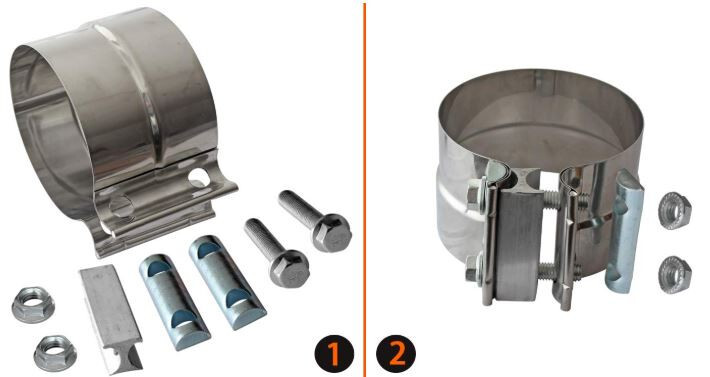 4" Preformed Band Clamp TORCTITE Stainless Exhaust Step Lap Joint ...