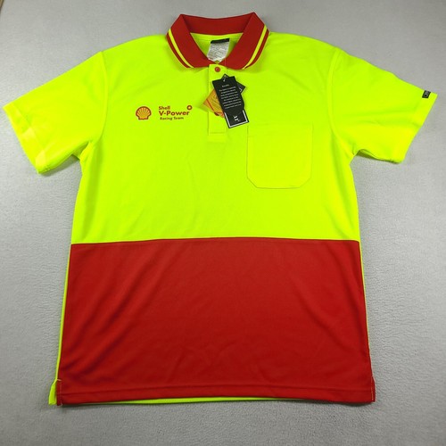 NEW Shell Polo Shirt Yellow Short Sleeve Adult Size M Polyester ...