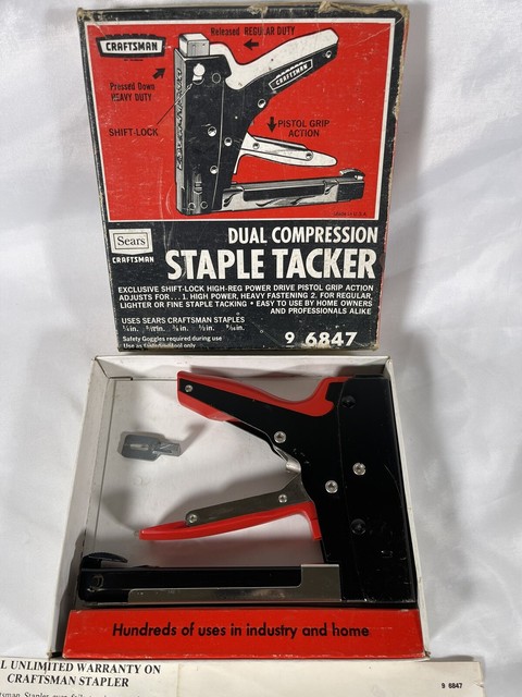 Vintage Sears Craftsman Dual Compression Staple Tacker 96847 Made USA ...