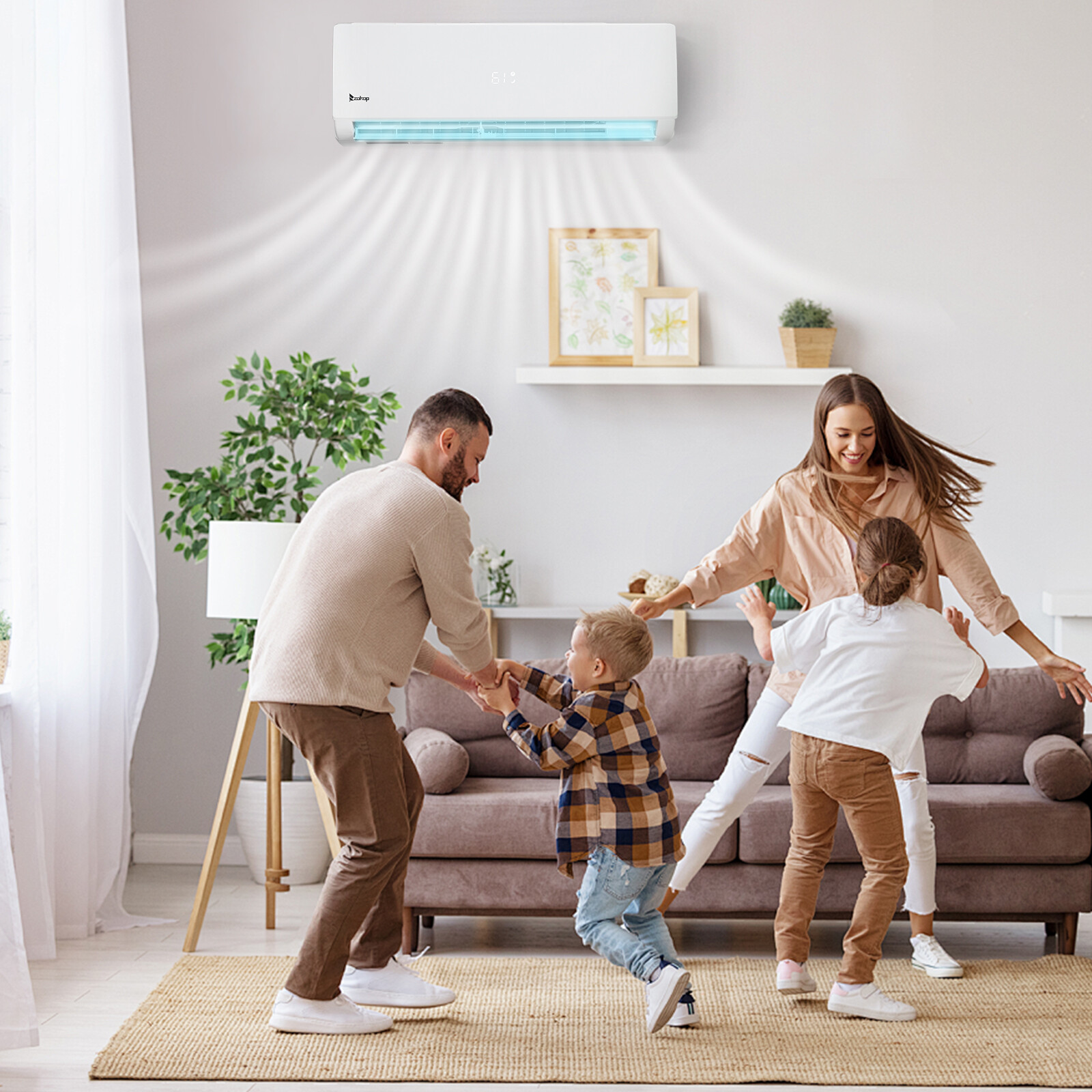 ZOKOP 18000 BTU Dual Zone Mini Split Air Conditioner Heat Ductless 20 ...